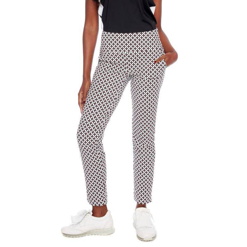 Swing Control Women's Patterned Golf Pants (28") - Black/White – Open Court