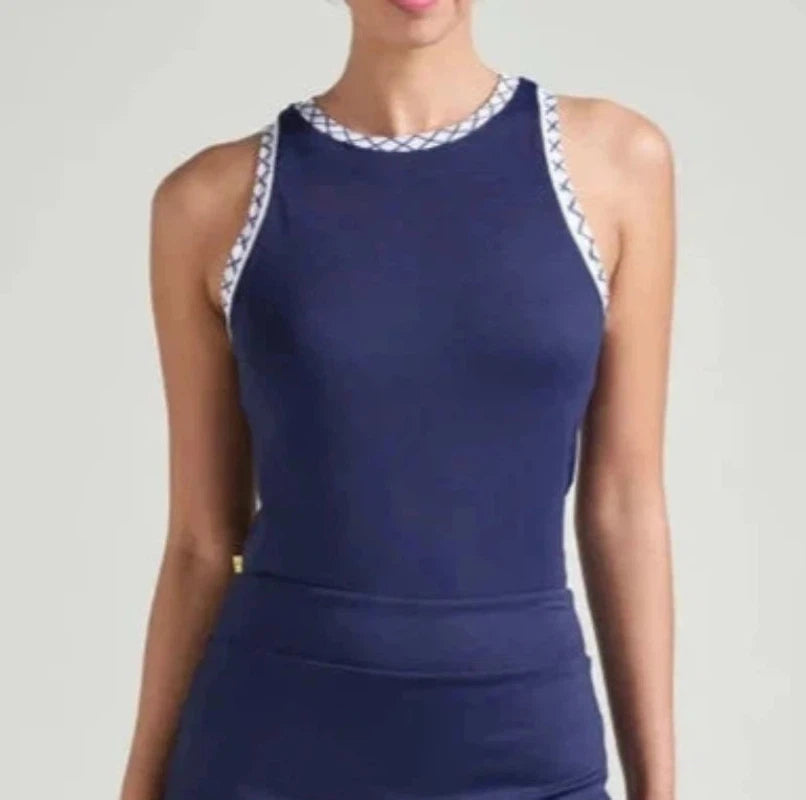 L'Oeuf Poché Mod Tank - Navy/Check – Open Court