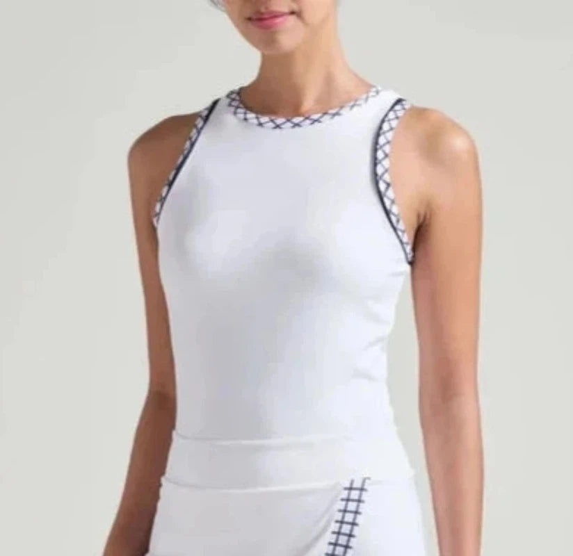 L'Oeuf Poché Mod Tank - White/Check – Open Court