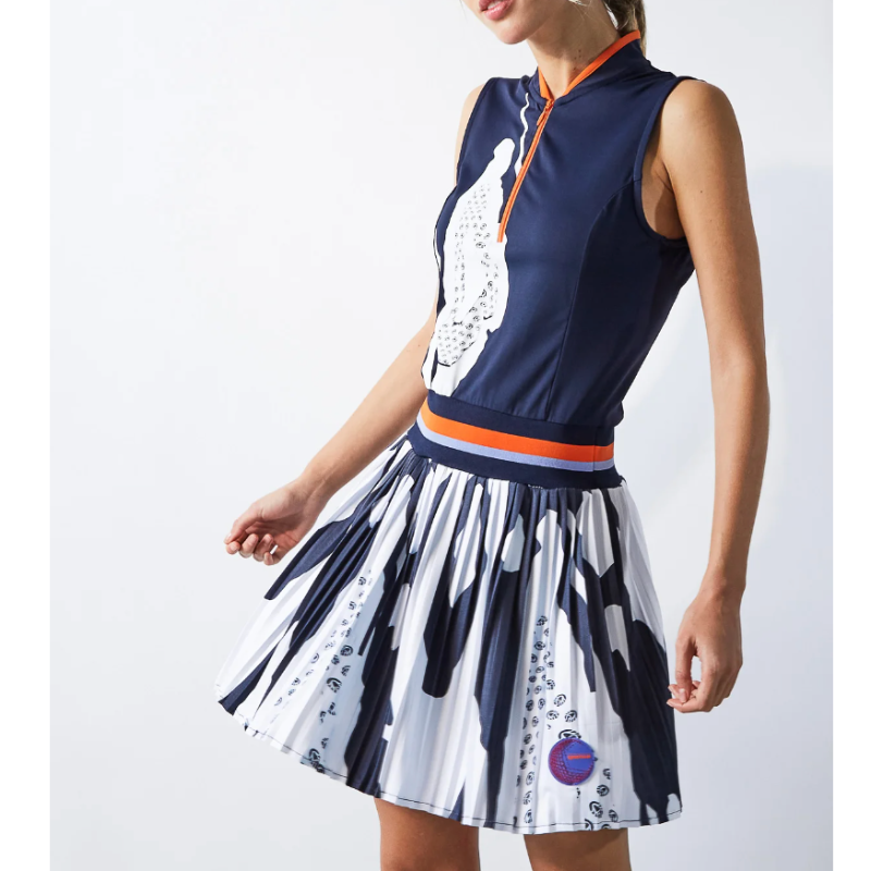 Lucky in Love Linen Stripe Hip Fit Polo Tank Top - Blue White – Open Court