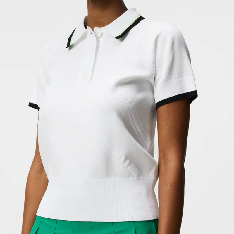 JL Golf Women's Short Sleeve Knit Collared Shirt - White – Open Court